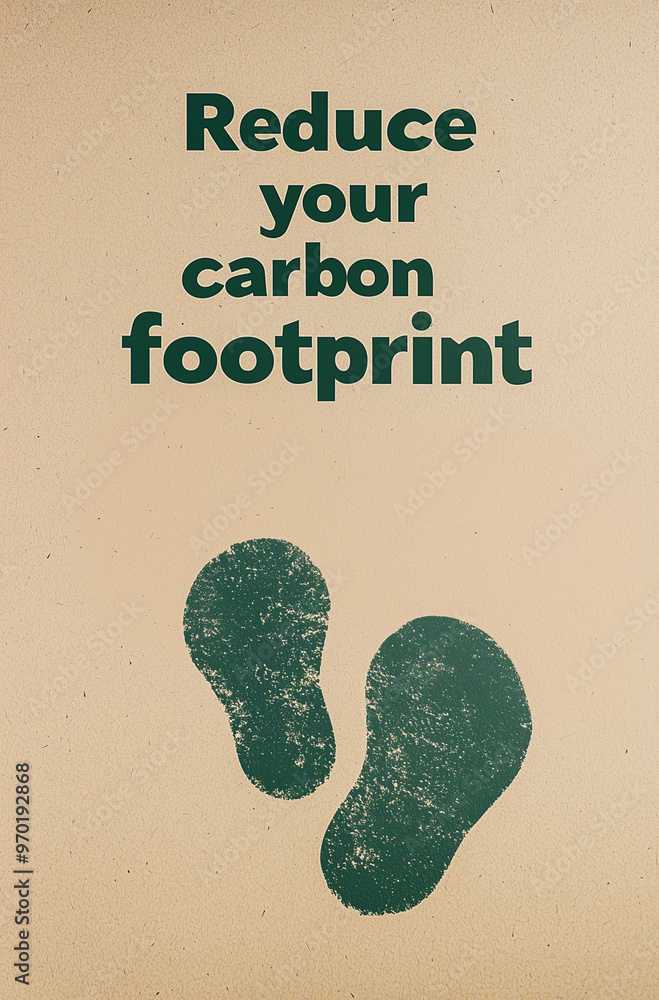 The poster features green ink on brown paper with eco-friendly ...