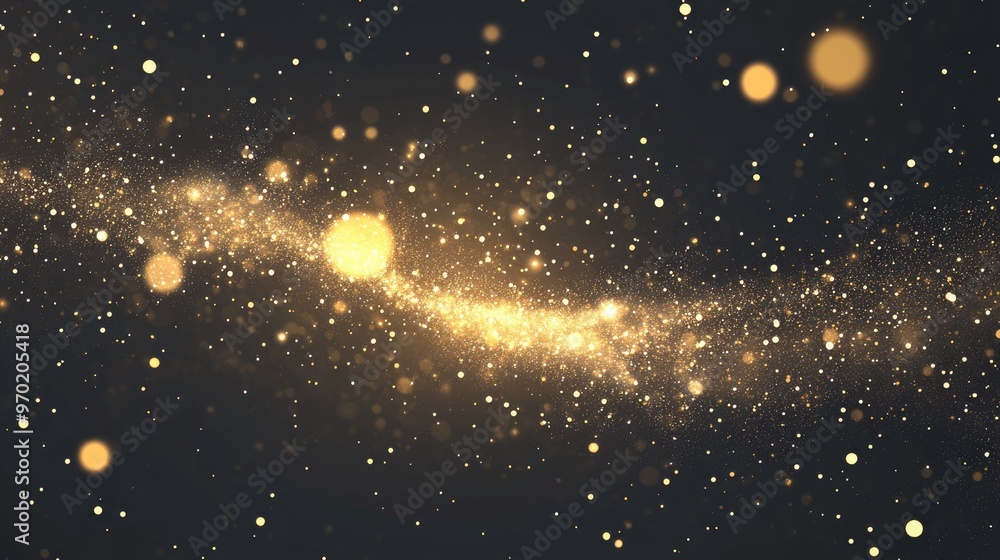 2D cartoon illustration of sparkling magical dust particles with ...