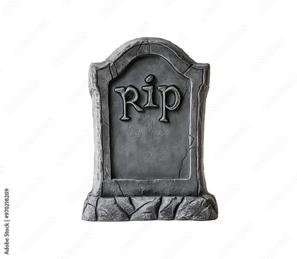 Graveyard Scene of Halloween: Tombstone with RIP Written by the ...