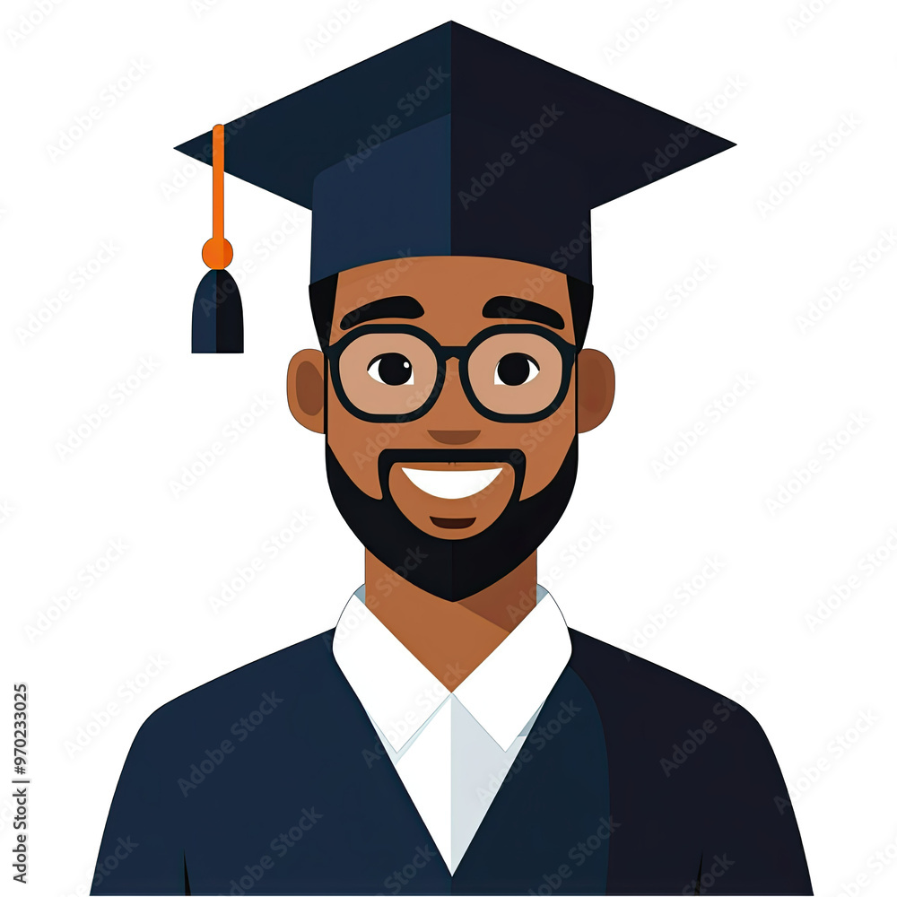 African American High school or college male graduate student with ...