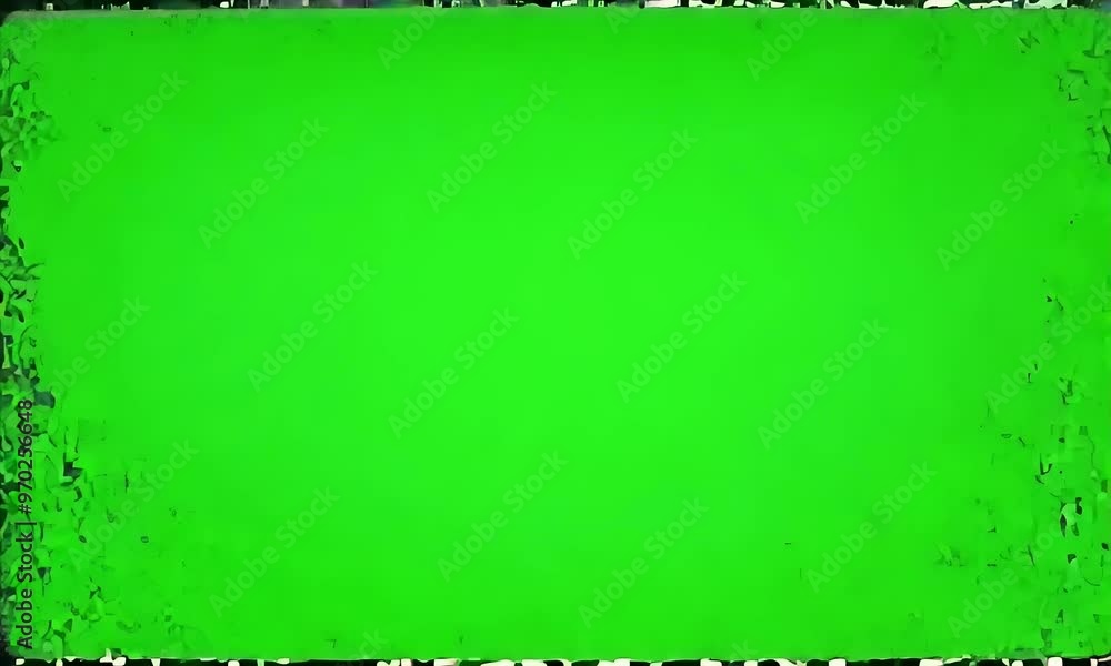 Tv static noise flickers across the green screen, simulating a faulty ...