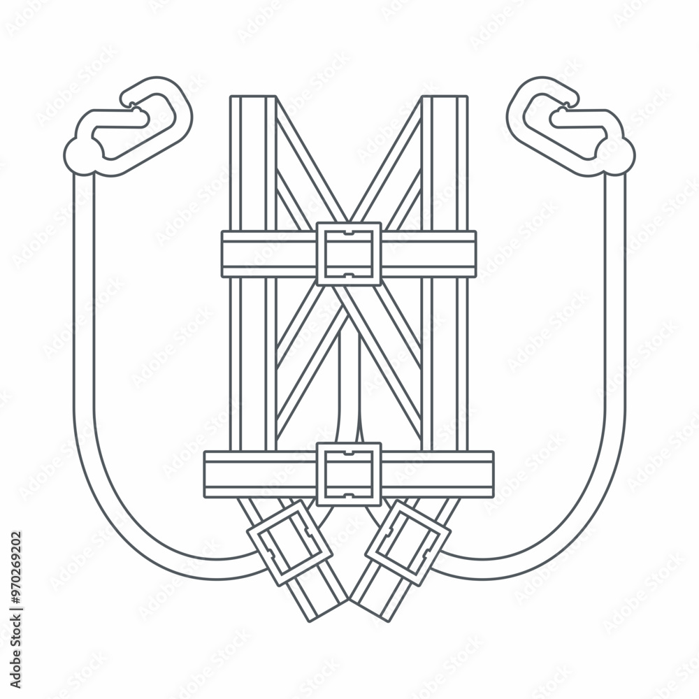 Outlined full body harness for personal protective equipment for ...