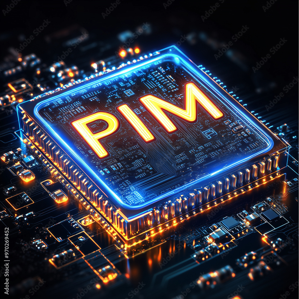 "PIM" letters glowing on dark background. Image of stacked Processing ...