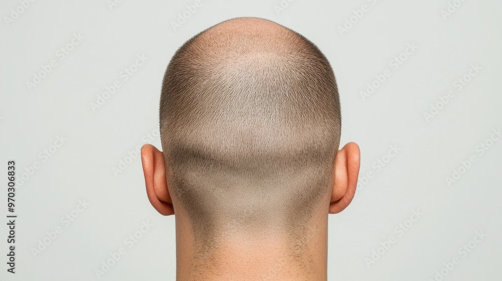 Bald Man Back of Head Close Up Hairless Short Hair Bald Head Skin Man ...