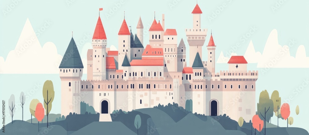 Photo Of A Classic Medieval Castle From The Middle Ages Stock ...