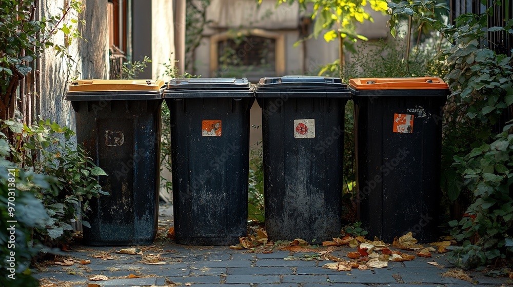 A collection of dustbins in various sizes and shapes, designed for ...