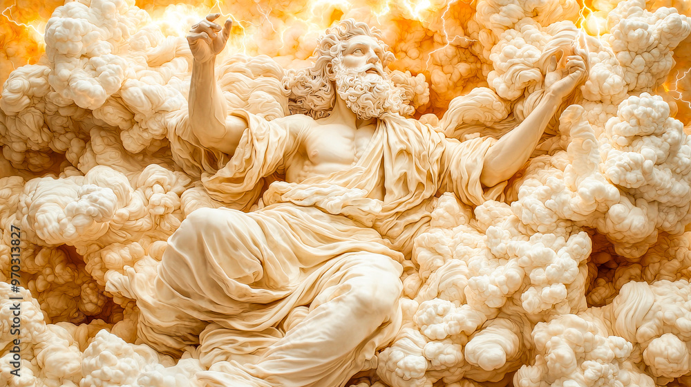 The Divine Majesty: A powerful sculpture of Zeus, the Greek god of ...