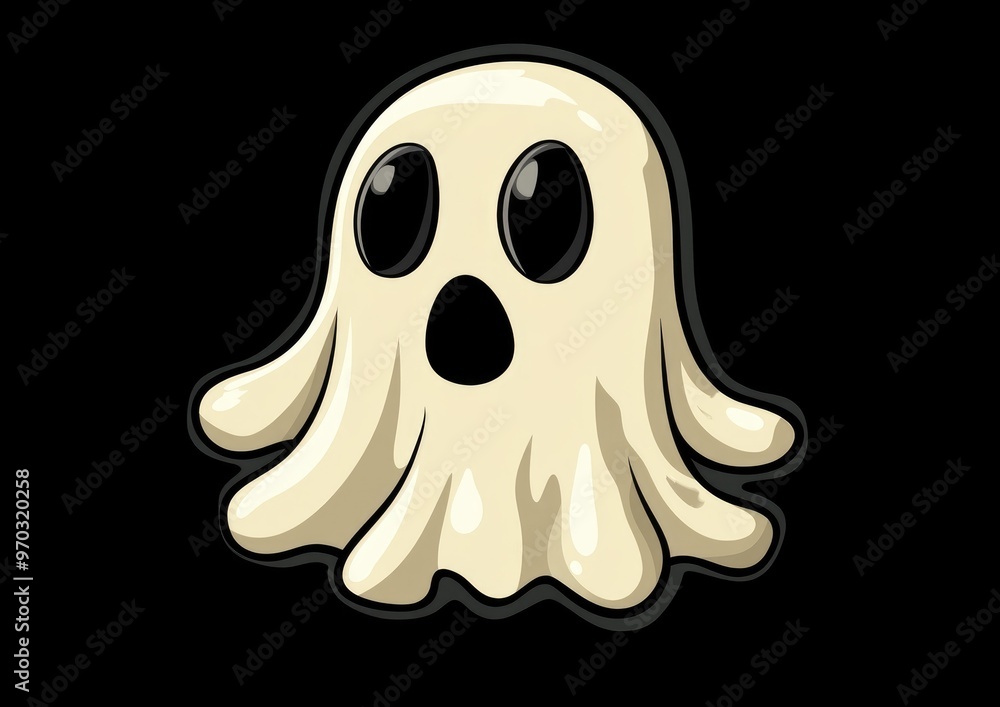 Cartoon Ghost Icon for digital use in social media applications and web ...
