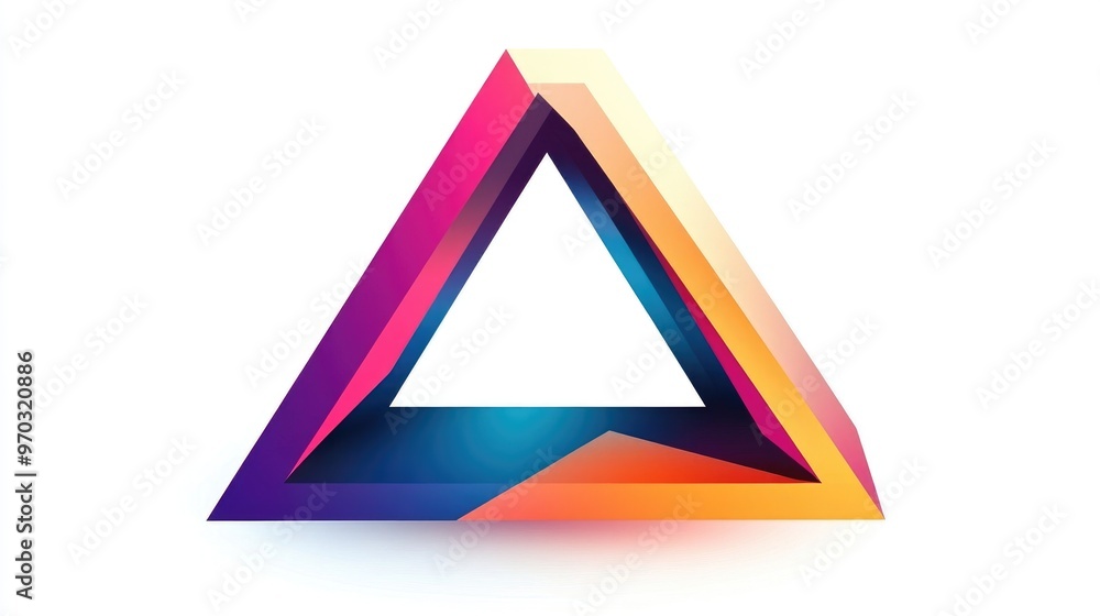 Penrose triangle graphic Impossible geometric shape Optical illusion 2D ...