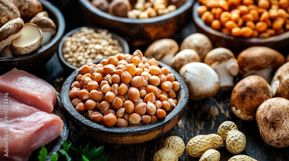 Nutrient-Rich Foods High in Vitamin B3 (Niacin) Highlighting Its ...