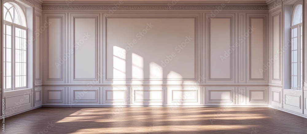 Incomplete project vacant interior design expansive layout wooden ...