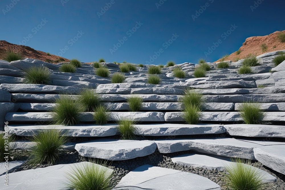 Rugged Stone Layer Design Blueprint for Landscape Architecture and ...