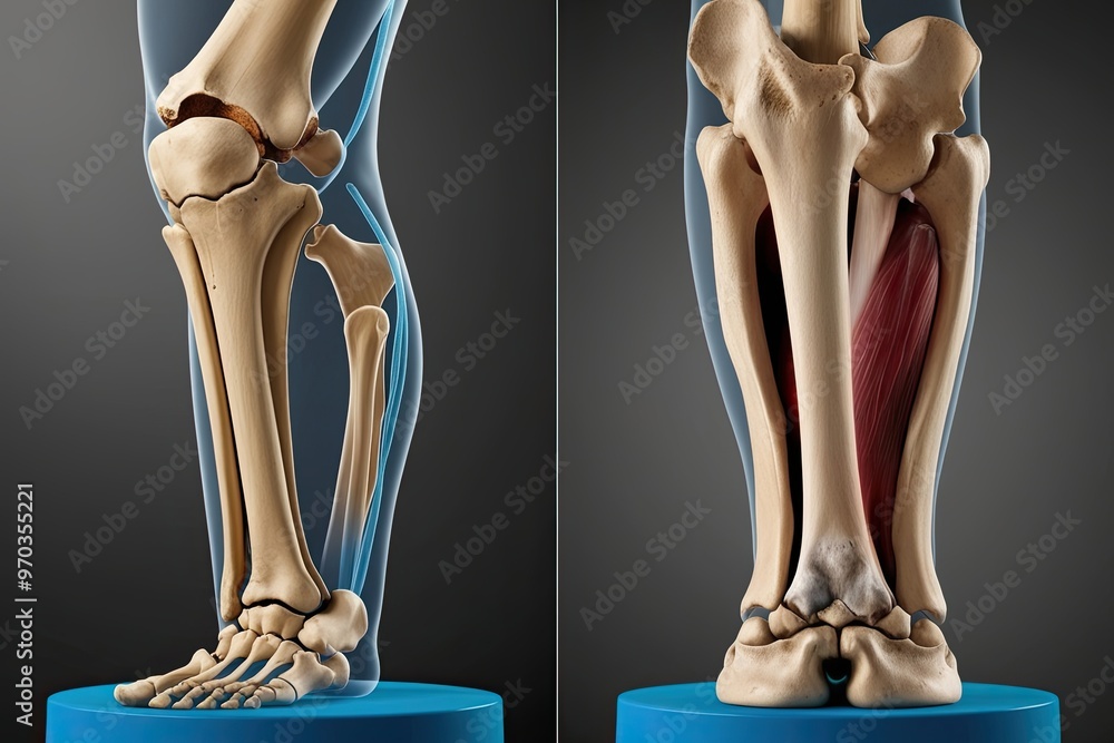 In-Depth Guide to Tibia and Fibula Anatomy in the Human Skeleton Stock ...