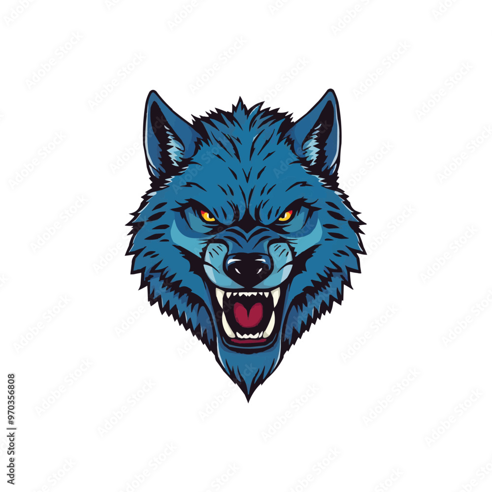 Vector logo wolf on white background side view, wolf icon, wolf head ...