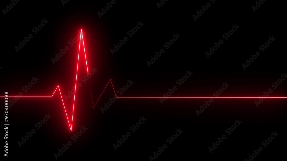 redBright heart rhythm background 4K heartbeat monitor EKG line monitor ...