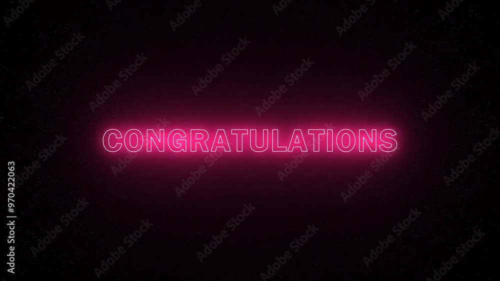Congratulations. neon lettering typography Animated text Celebration ...