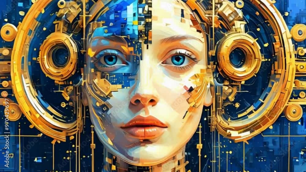 Digital Portrait of a Woman. Generative AI creating traditional art ...