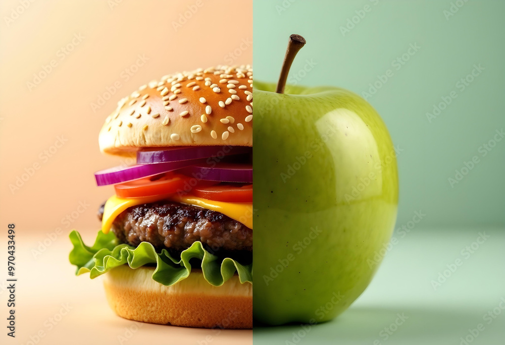 There is a striking visual contrast between fast food and healthy ...