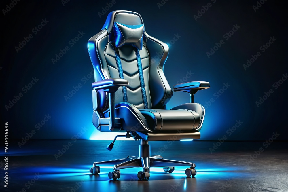 Heavy-set, futuristic gaming chair designed with ergonomics and ...