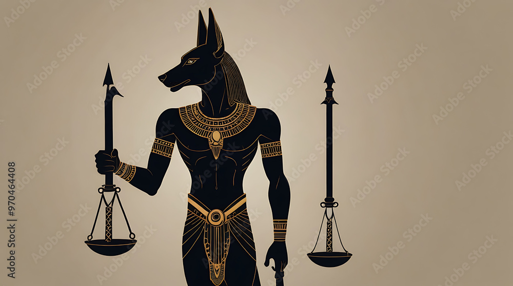 A minimal illustration of Anubis, the Egyptian god of the afterlife ...