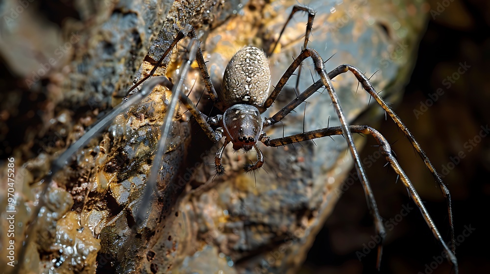 Amblypygi whip spider, alien-like arachnid on cave wall: An Amblypygi ...