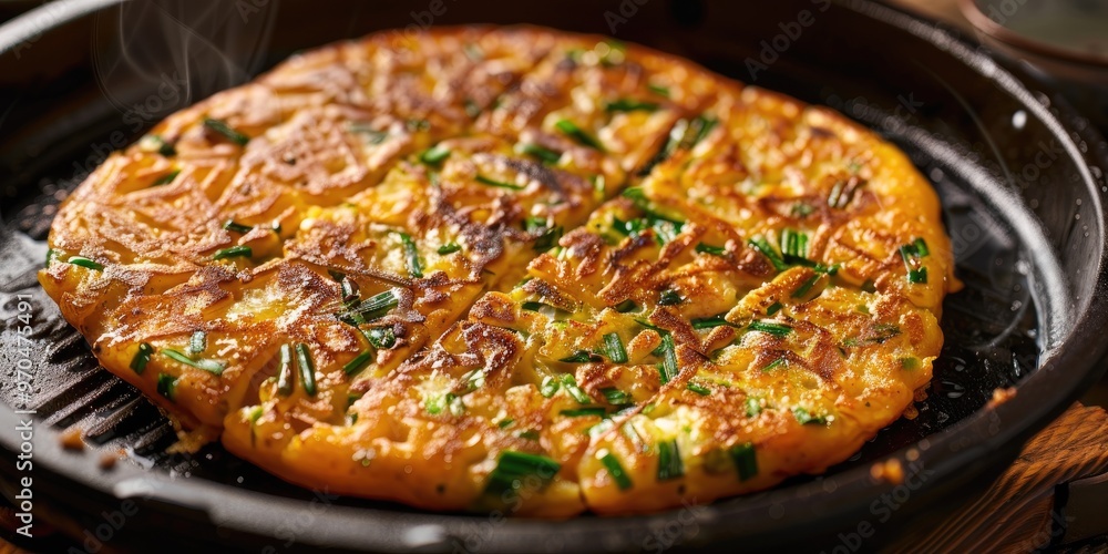 Korean Chive Pancake Buchujeon A traditional Korean pancake made with ...