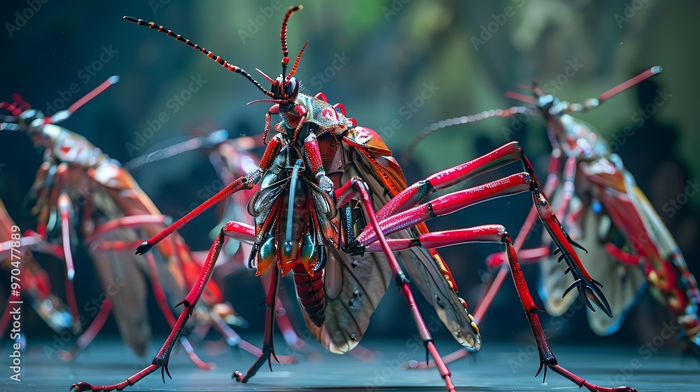 Assassin bug fashion show, wearing various insect exoskeletons: An ...