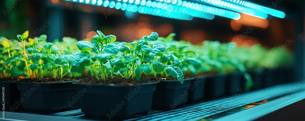 Hightech plant growth system using LED lights and electronic devices ...