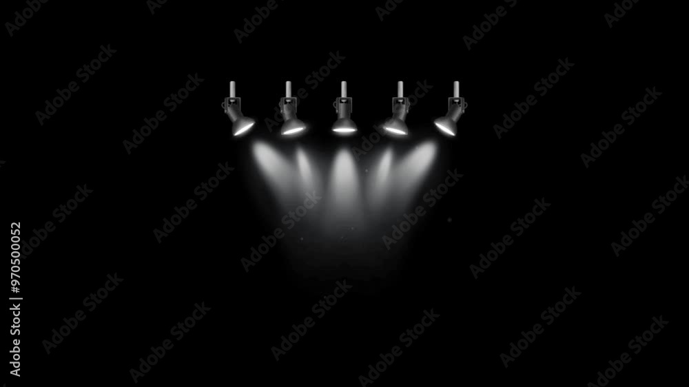 3D Stage flash light stage shining at studio stage lights. spotlights ...
