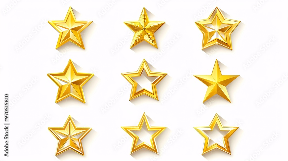 24. Vector icons of gold stars, designed for modern apps and websites ...
