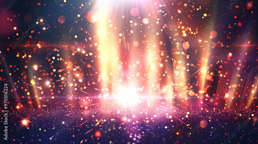 30. A dynamic vector illustration of flashing lights with a glow ...