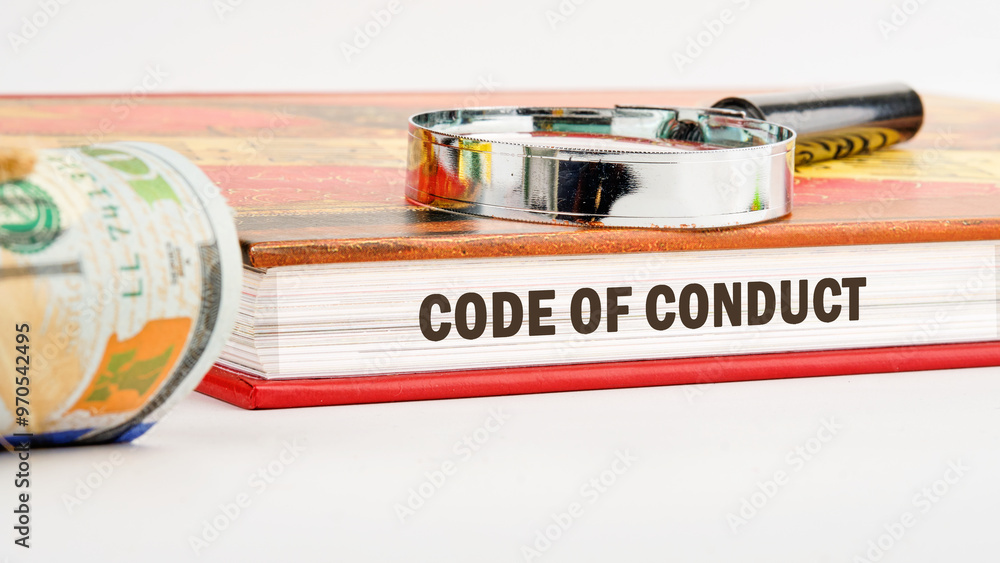 Code Of Conduct Symbol Business And Code Of Conduct Concept Copy Space On The End Of The Book