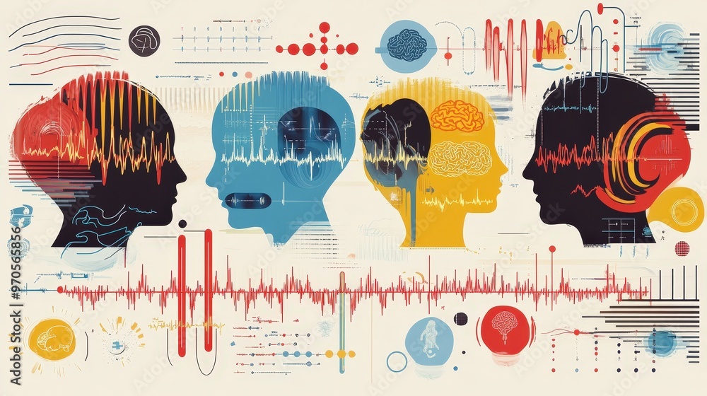 infographic about brain waves, featuring labeled diagrams of various ...