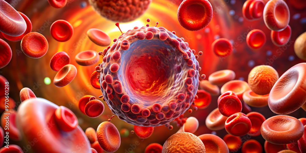 Red Blood Cell Microscopic View: A detailed microscopic view of a red ...