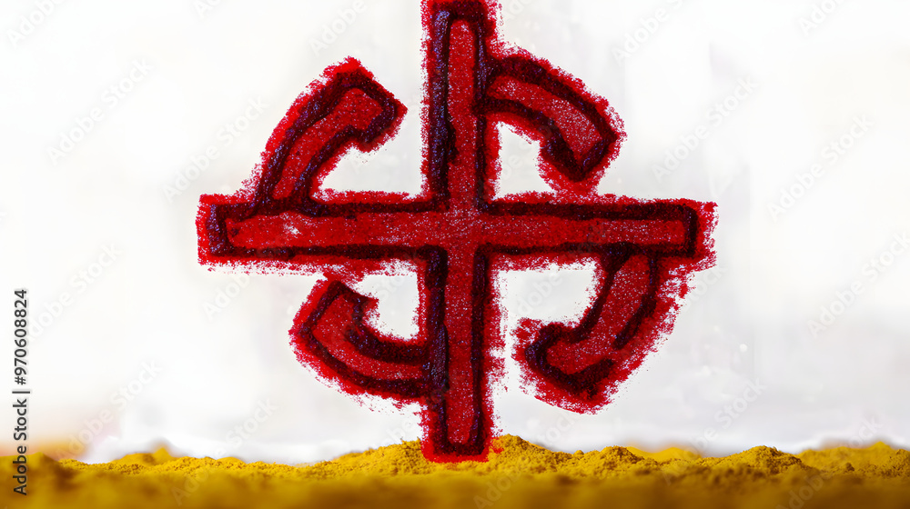 indian hindu religious spiritual symbol swastik or swastica made with ...