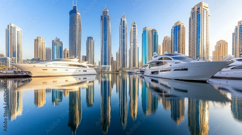 Imagine the Dubai Marina with its modern skyscrapers and luxury yachts ...