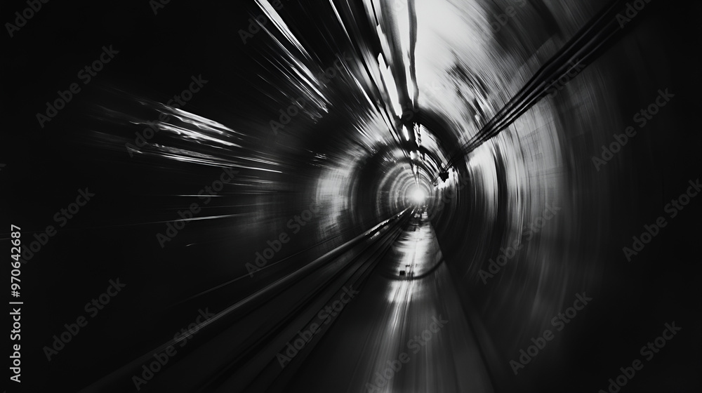 Blurred view, Inside the subway station, Time-lapse shot of subway ...