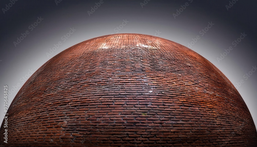 Abstract Brick Sphere. Textured 3D Ball Constructed from Red Brick ...