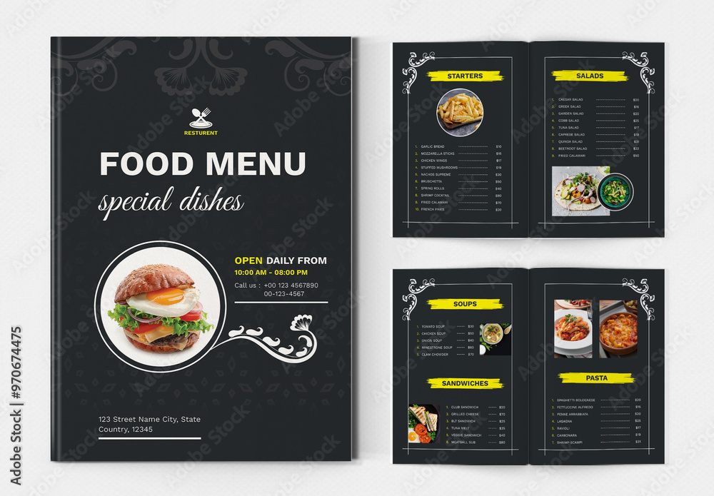 Food Menu Template Layout Stock Template | Adobe Stock