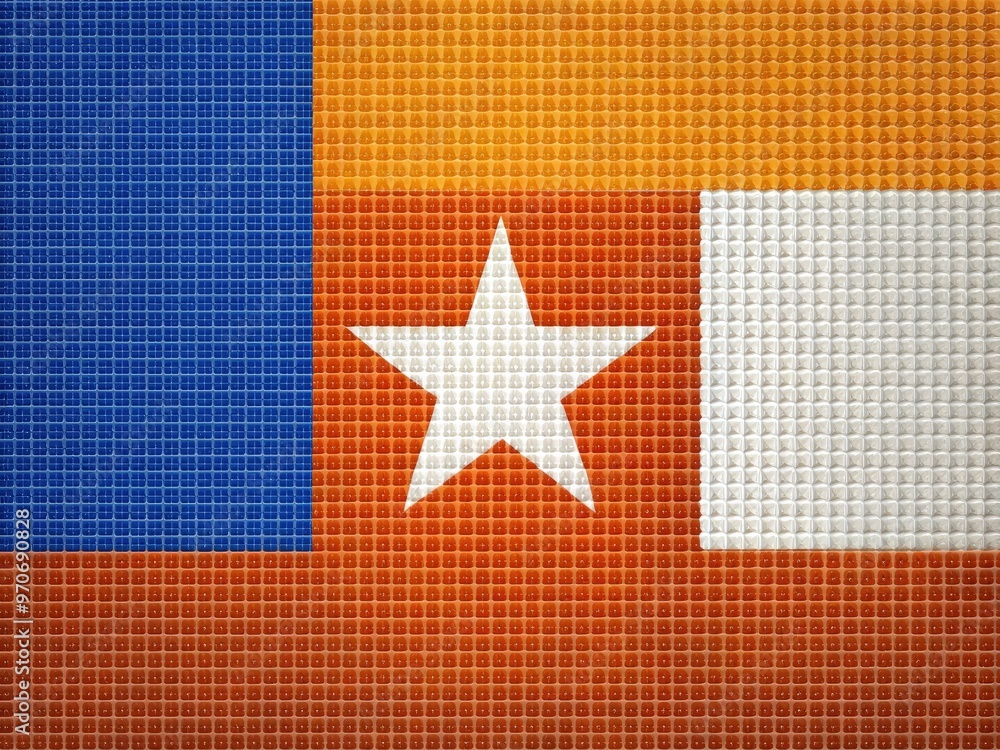 bold geometric Texas flag vector mosaic with tiny squares and triangles ...