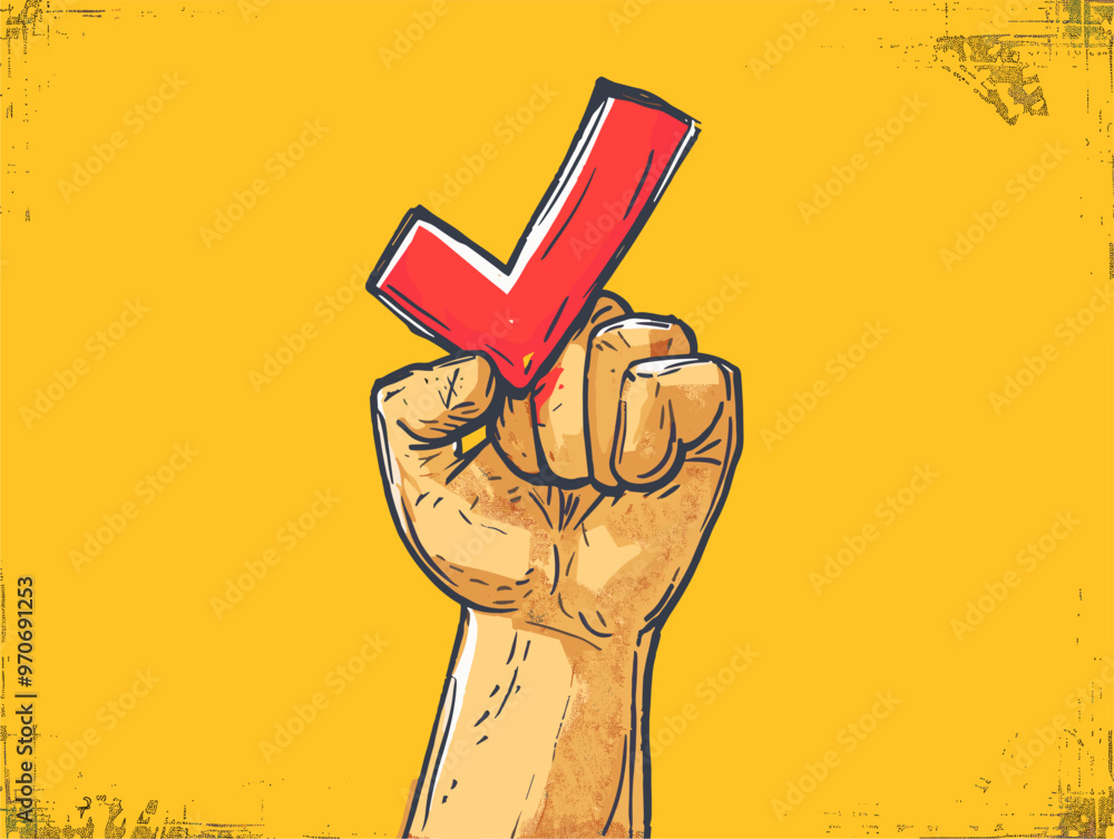 Cartoon Hand with Checkmark: A Symbol of Safety, Approval, and ...