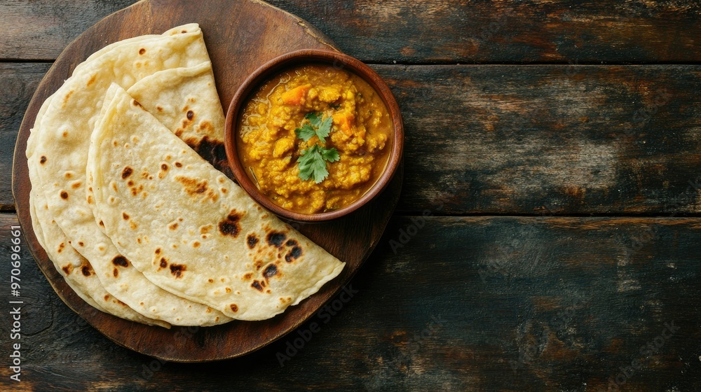 Sri Lankan breakfast: crispy roti with dhal curry and a side of coconut ...