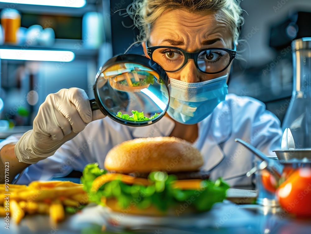 Health Hazard: Close-up of Salmonella-Contaminated Food. Risk,danger ...