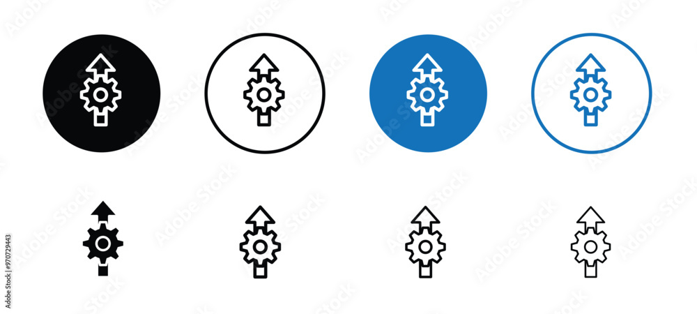 Operational excellence icons, A set of four different colored ...