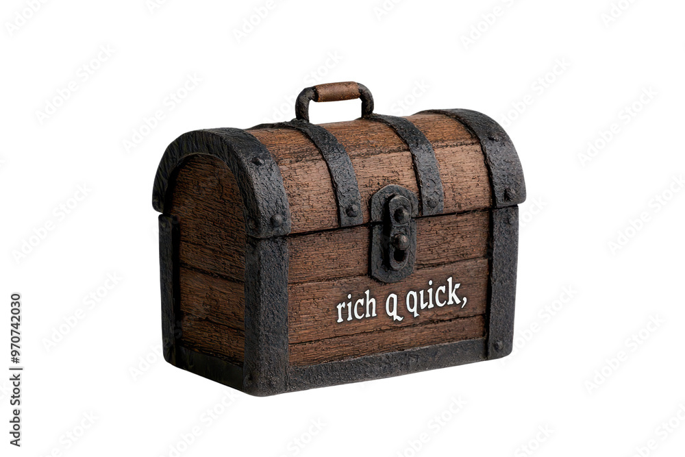 A vintage wooden treasure chest with metal accents, inviting curiosity ...