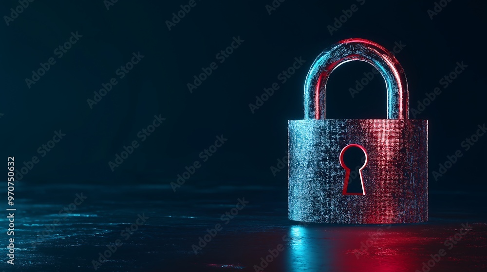 cyber security padlock symbolizes the protection and safeguarding of ...
