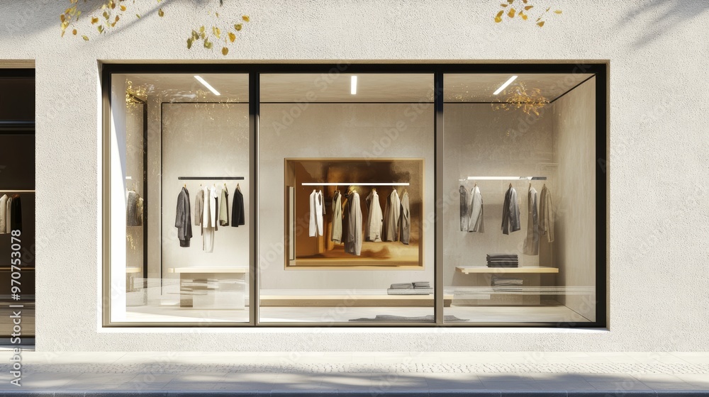 Fashion clothing storefront facade and windows mockup for your own ...