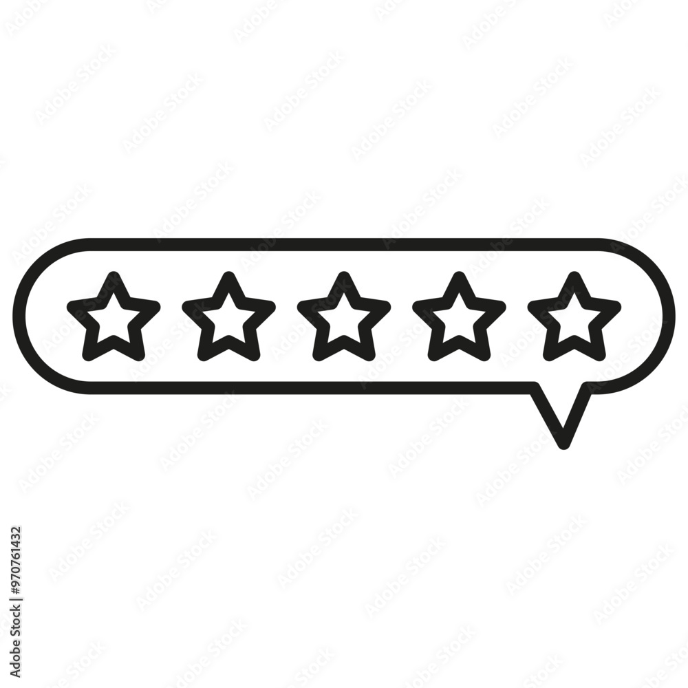 Five star rating icon. Feedback review symbol. Customer satisfaction ...