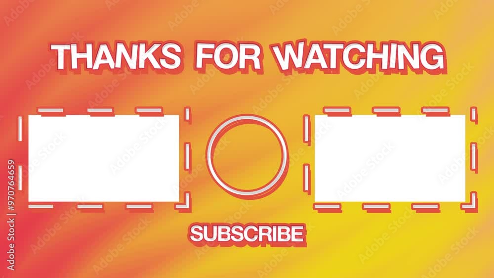 youtube end screen background, Thanks for watching message with empty ...