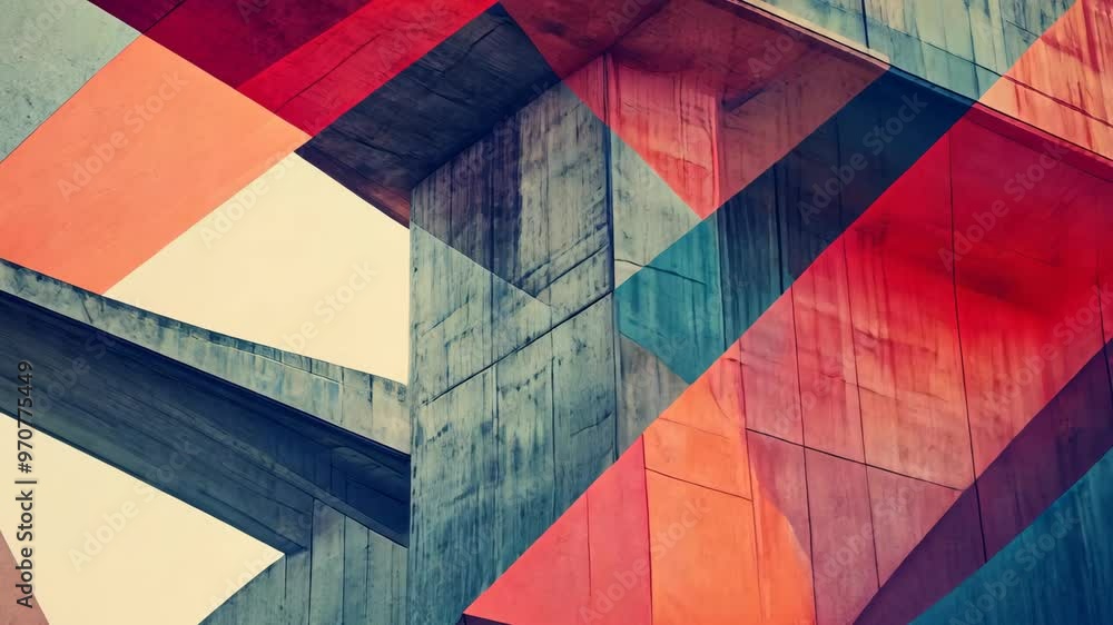Creative exploration of modern architecture showcasing bold colors and ...